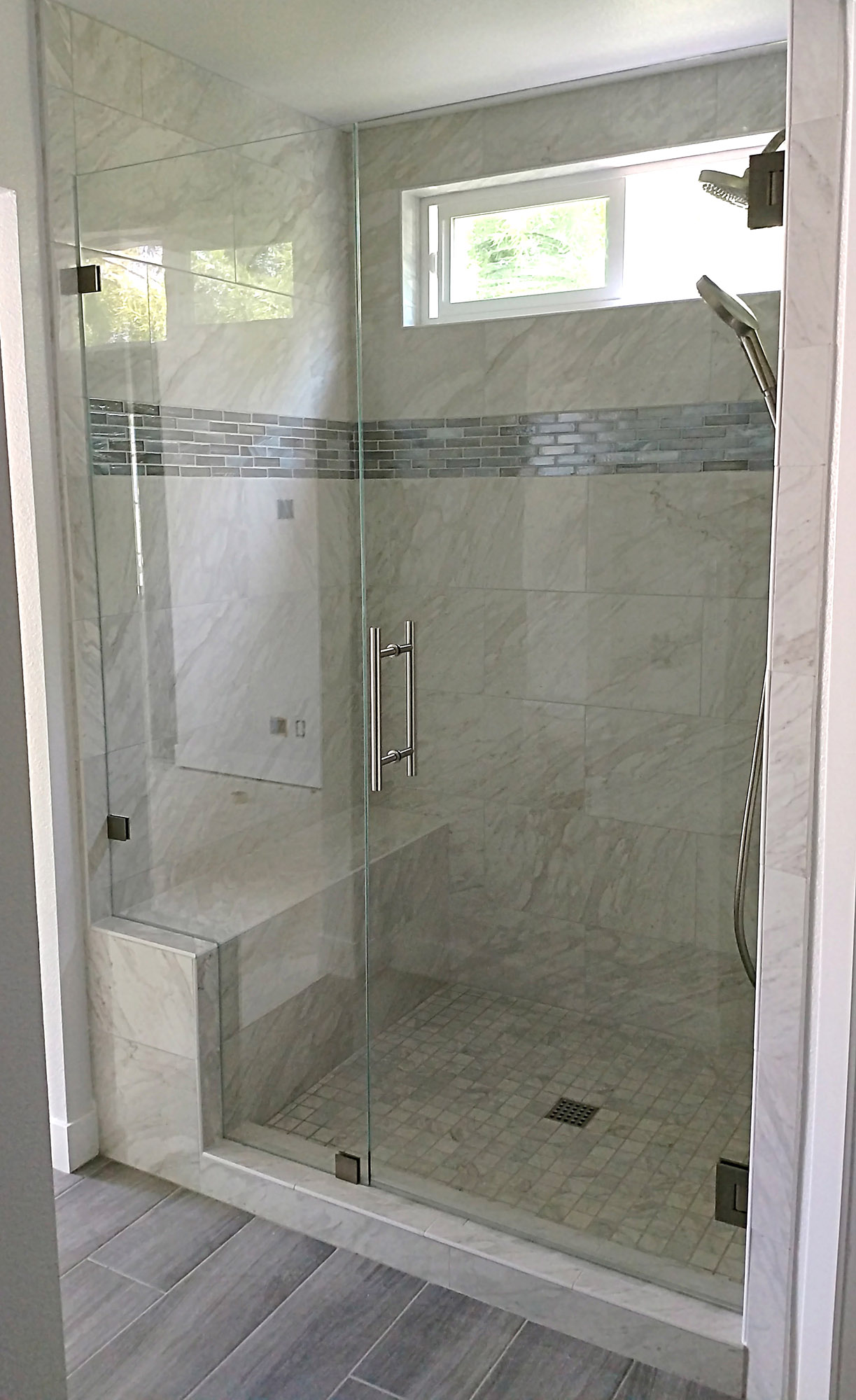 Inline Glass Shower Doors - Blizzard Frameless