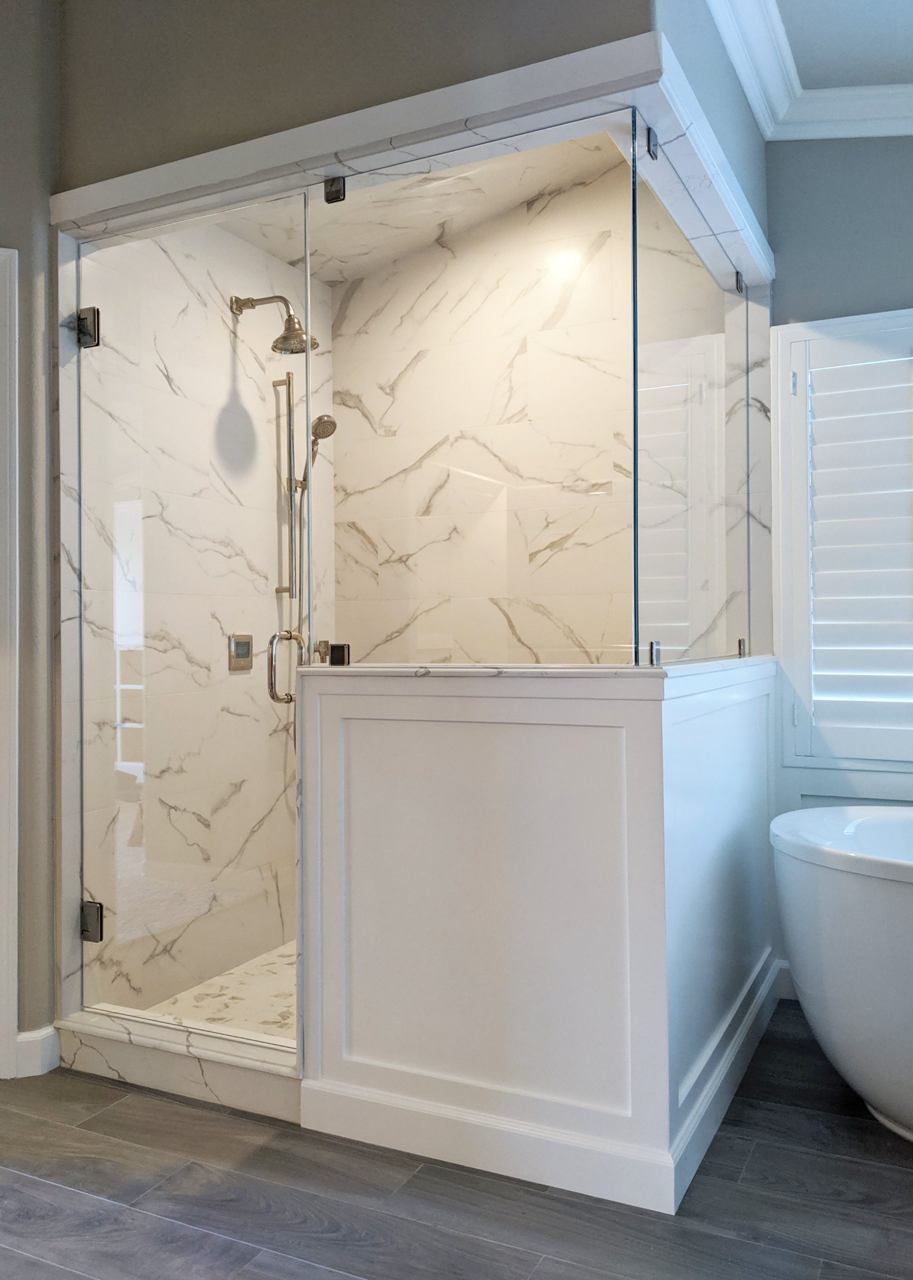 Frameless Shower Enclosures with a Pony Wall - Blizzard Frameless