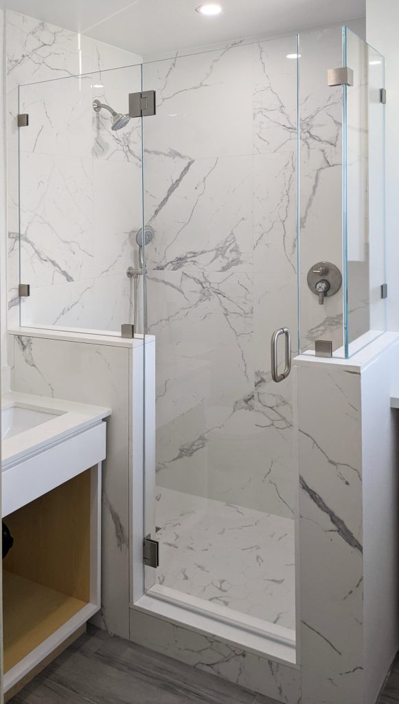 Frameless Shower Enclosures with a Pony Wall - Blizzard Frameless