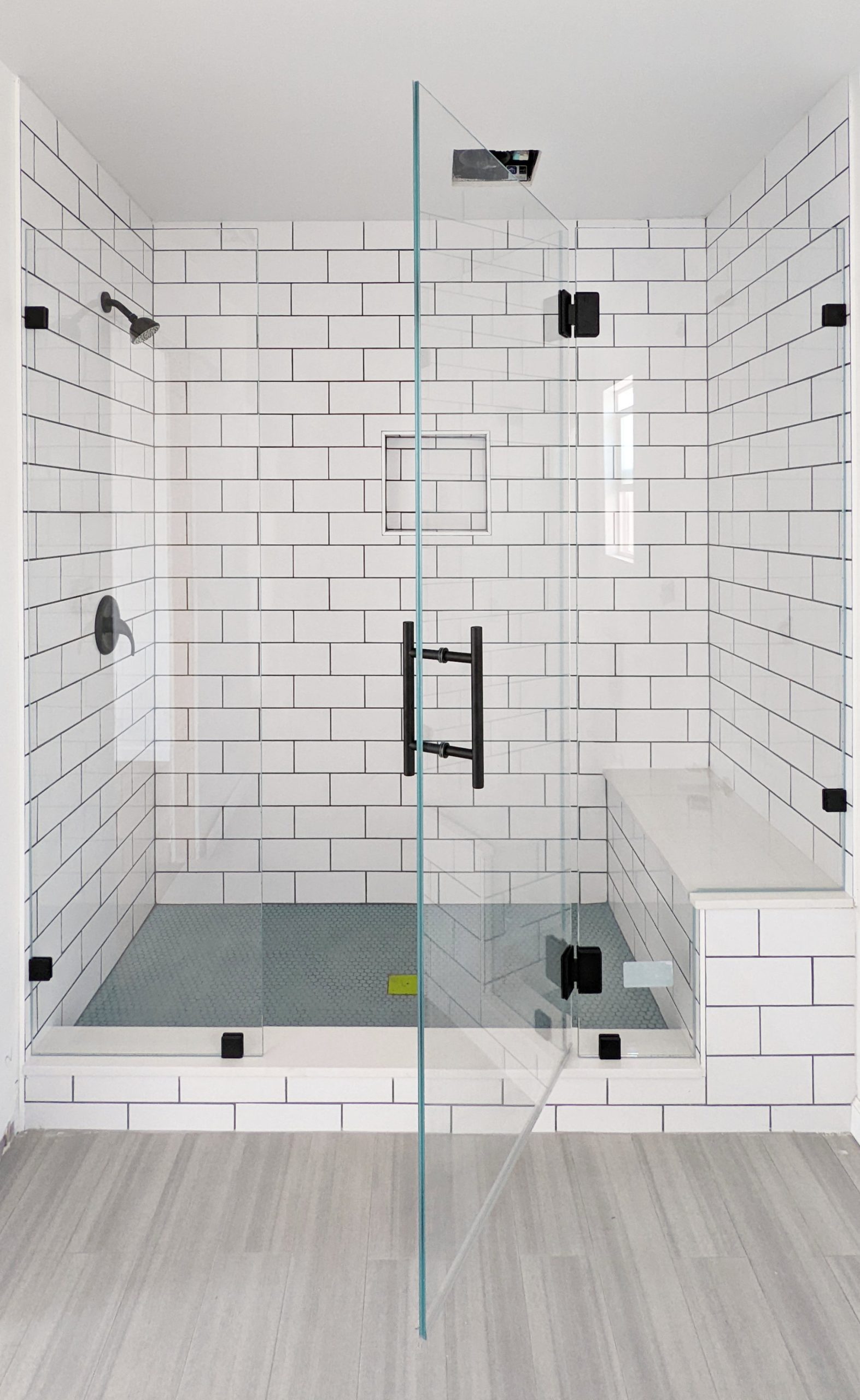 Inline Glass Shower Doors - Blizzard Frameless